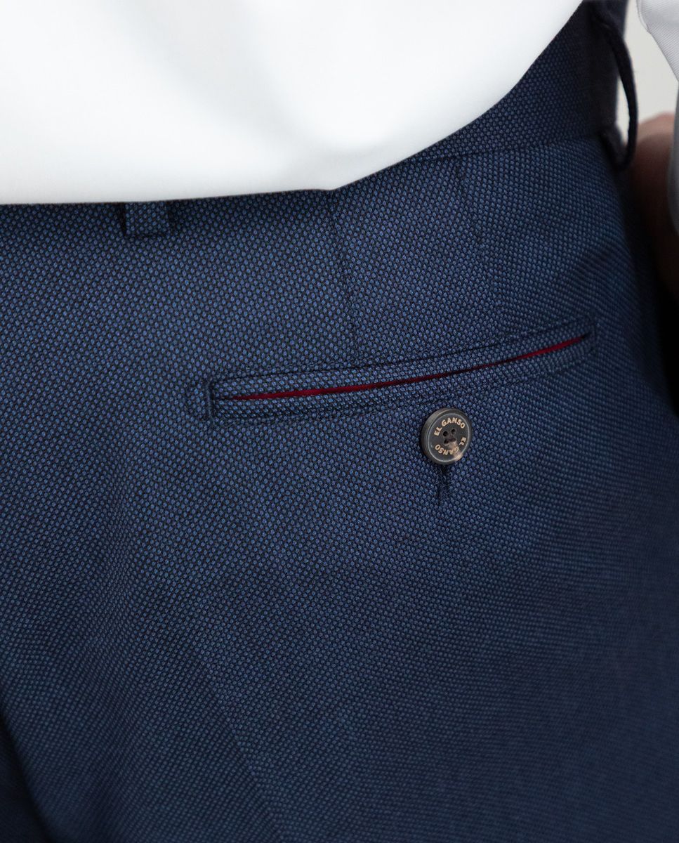 El Ganso® | Pantalón Coordinado Ojo de Perdiz Marino