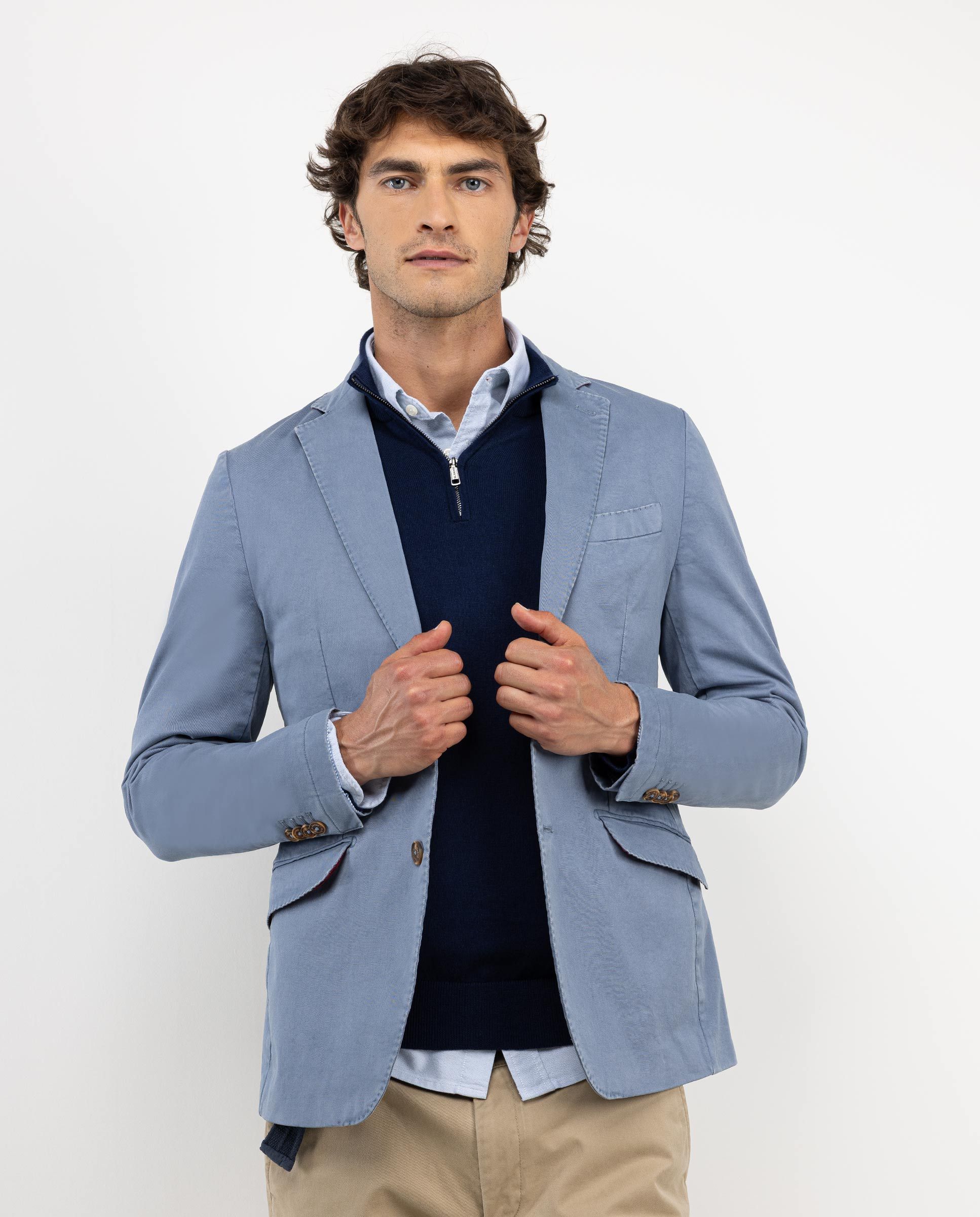 El Ganso® Veste Twill Teinte Sur Pièce Bleu Moyen
