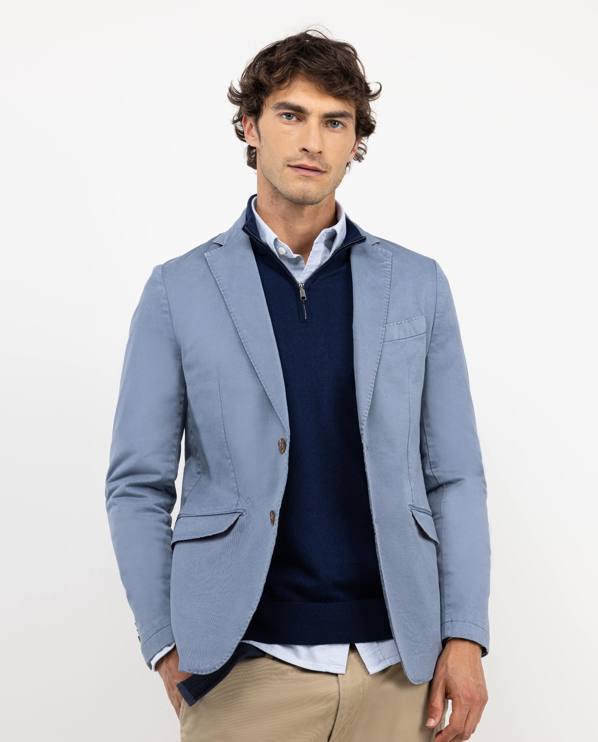 El Ganso® Veste Twill Teinte Sur Pièce Bleu Moyen