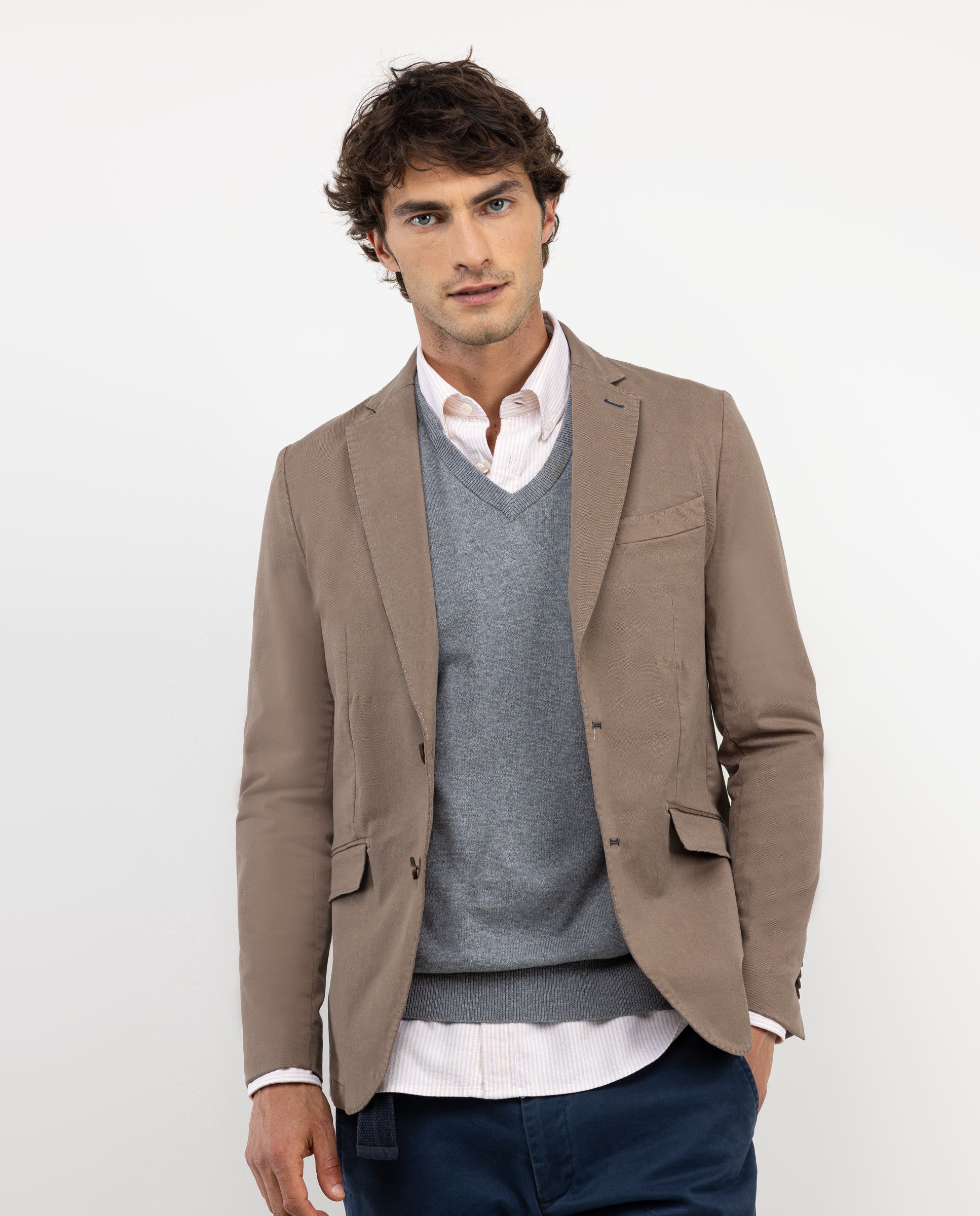 El Ganso® Veste Twill Teinte Sur Pièce Beige