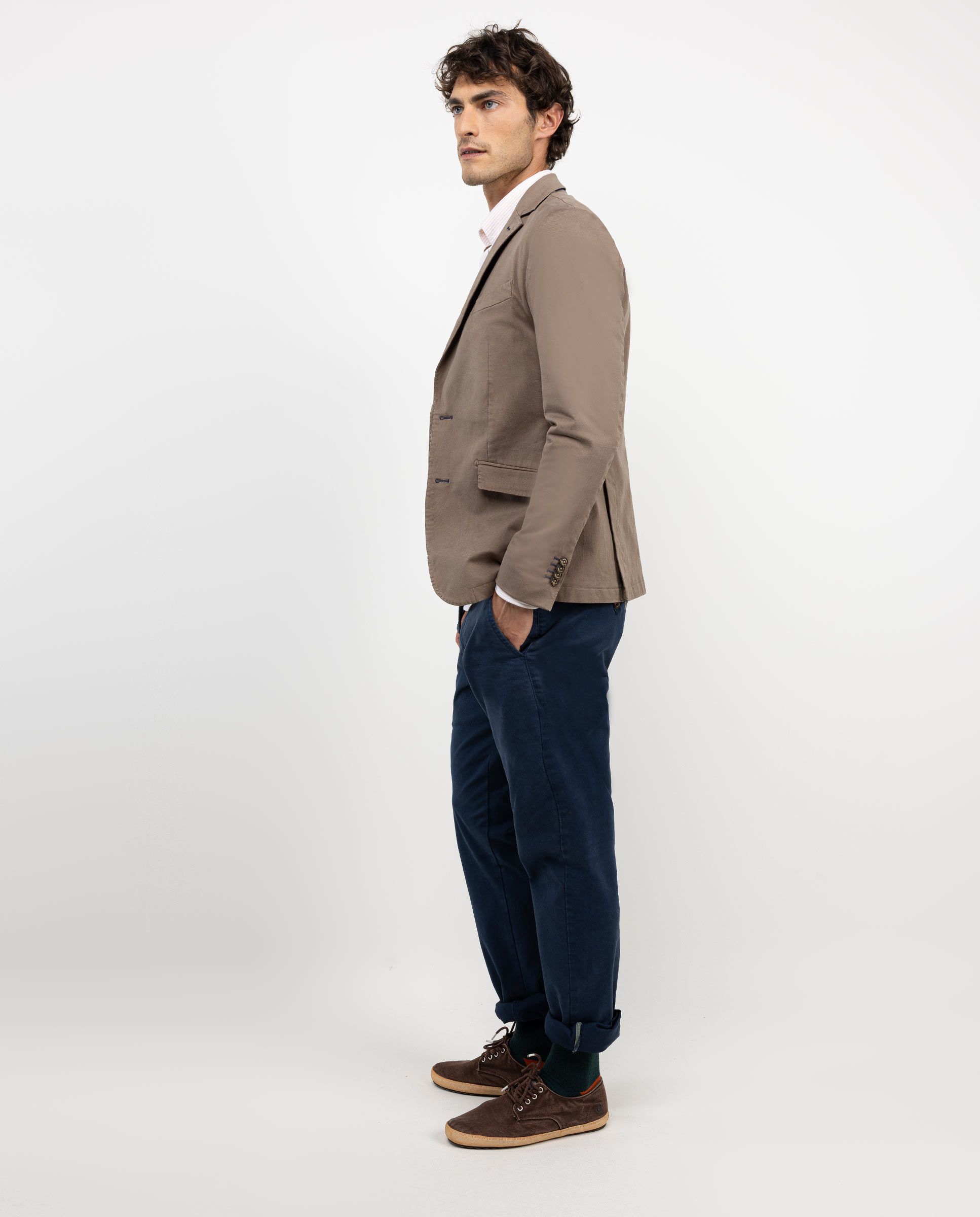 El Ganso® Veste Twill Teinte Sur Pièce Beige