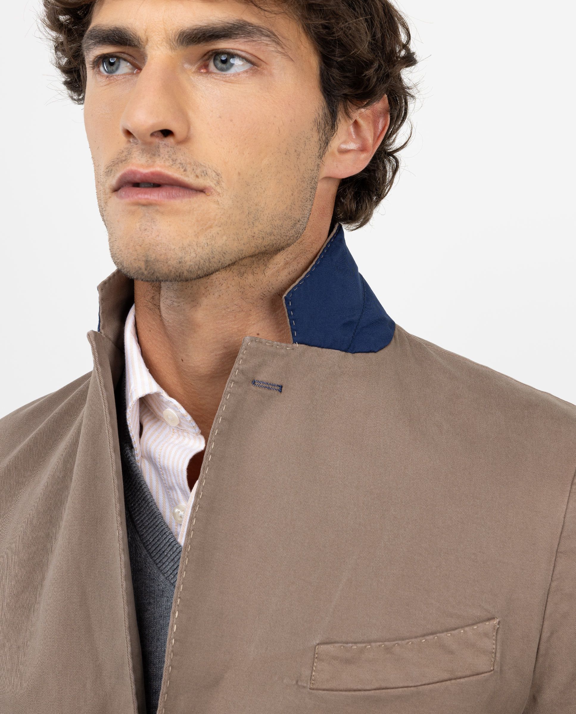 El Ganso® Veste Twill Teinte Sur Pièce Beige