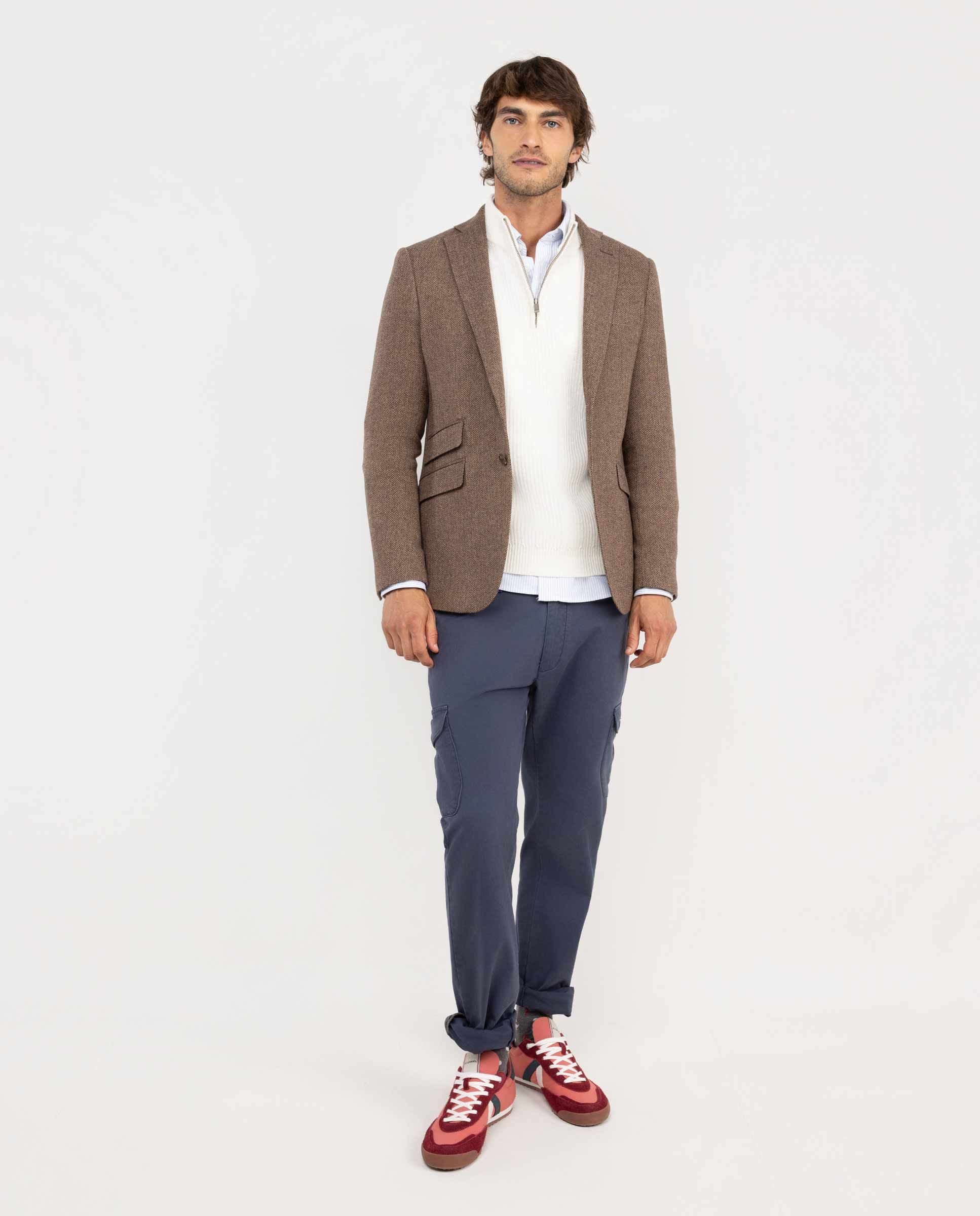 El Ganso® Beige Wool Herringbone Jacket