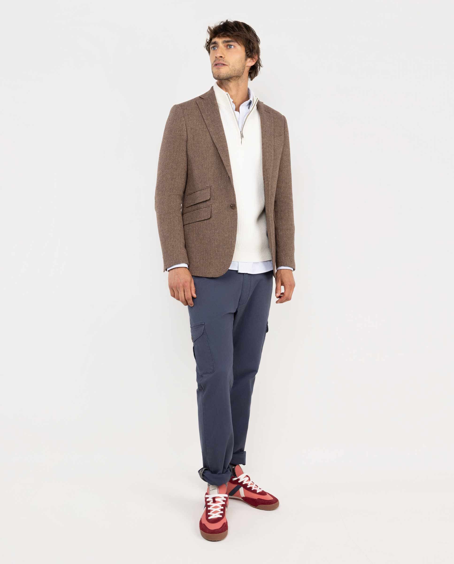 El Ganso® Beige Wool Herringbone Jacket