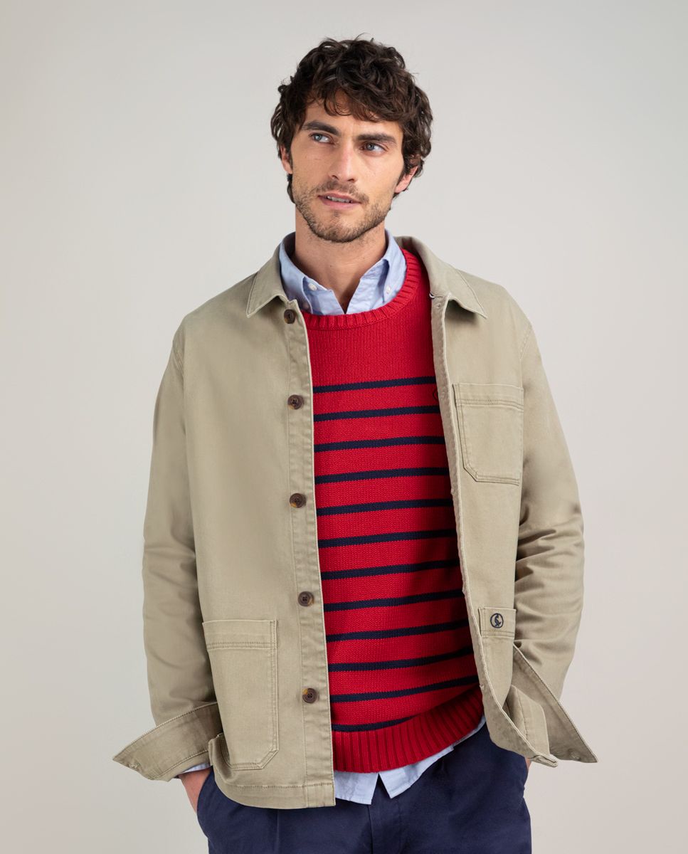 El Ganso® Sobrecamisa de algodão cáqui tingida com vestuário