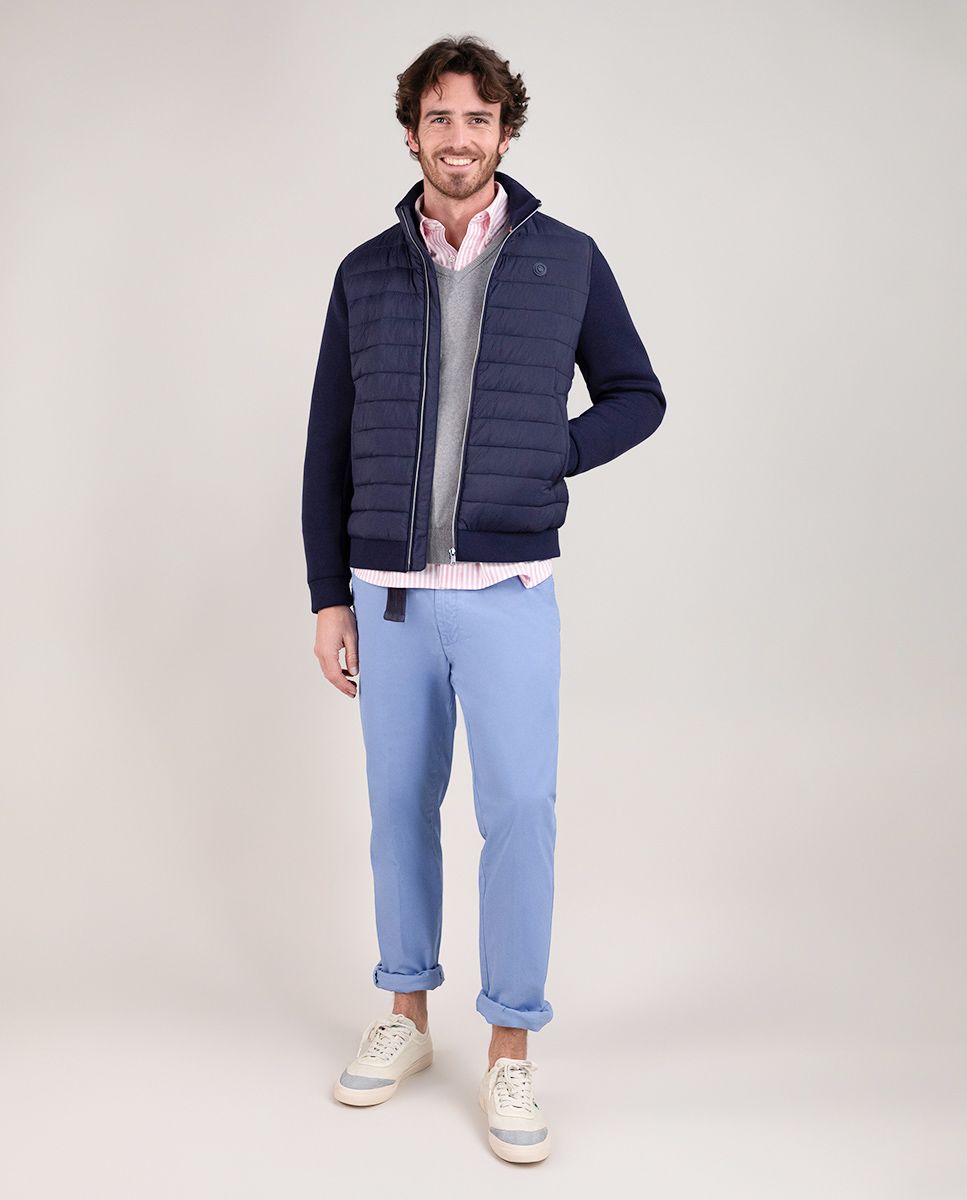 El Ganso® | Navy Quilted Jacket W Knitted Sleeves