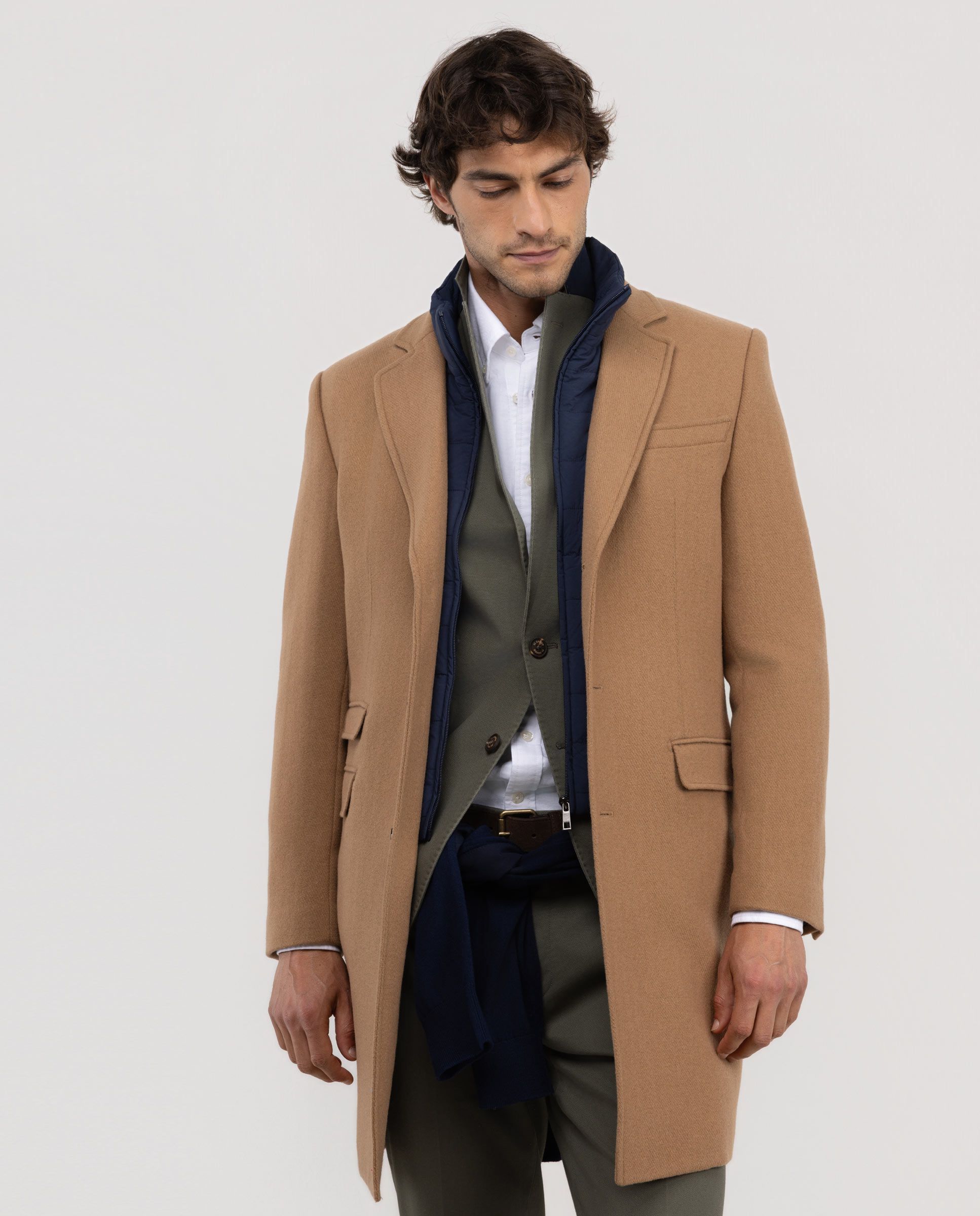 El Ganso® Abrigo Paño Liso Camel