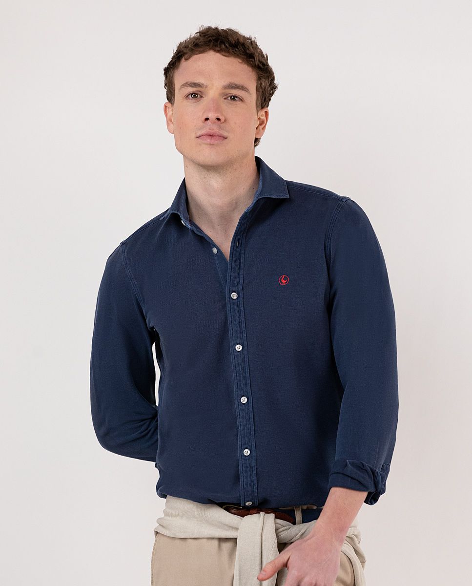 El Ganso® | Camisa Piqué Garment Dyed Marino