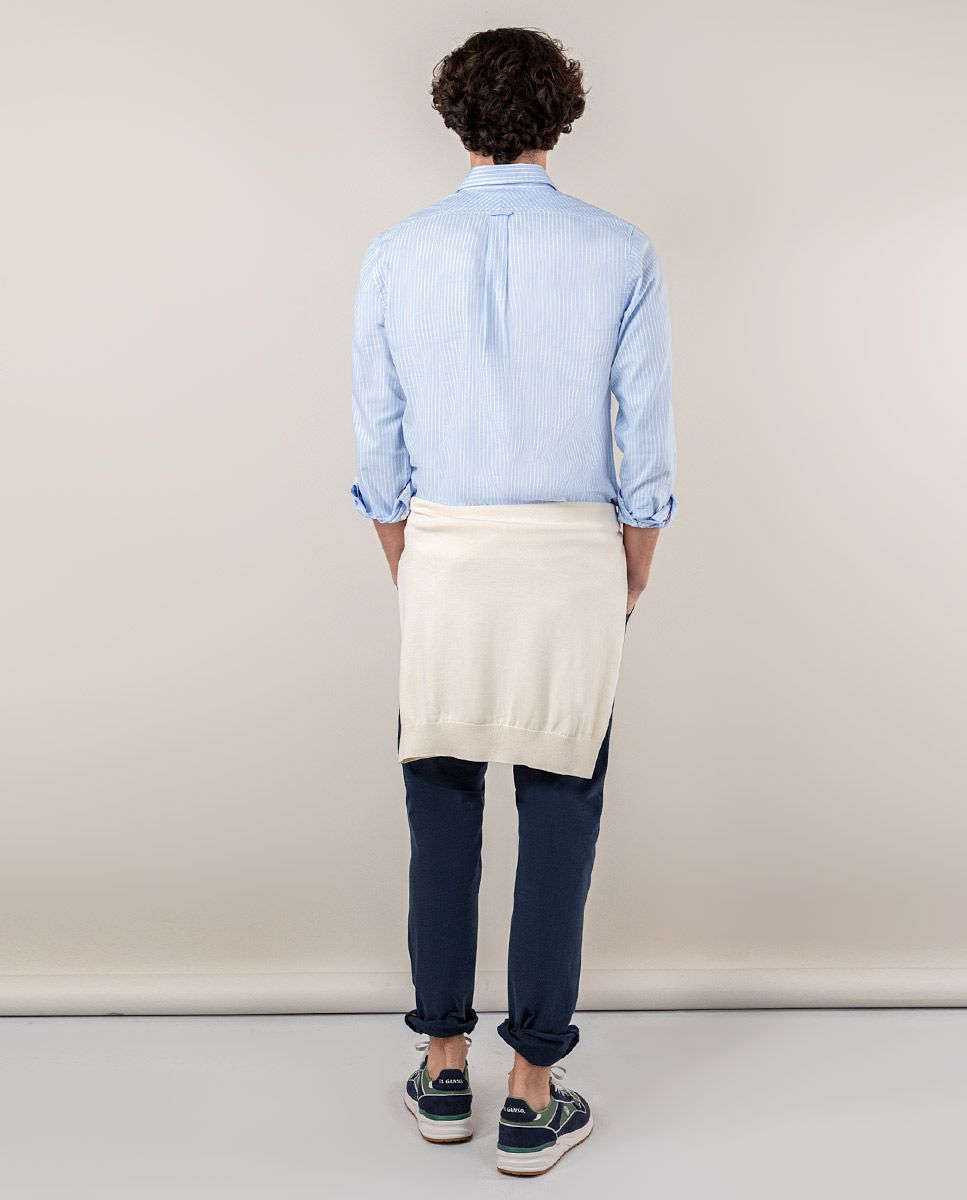 El Ganso® | Camisa Pin Point Raya Butcher Oxford Celeste