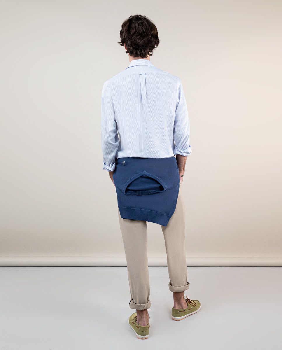 El Ganso® | Light Blue Pinpoint Oxford Shirt W Fine Bengal Stripes