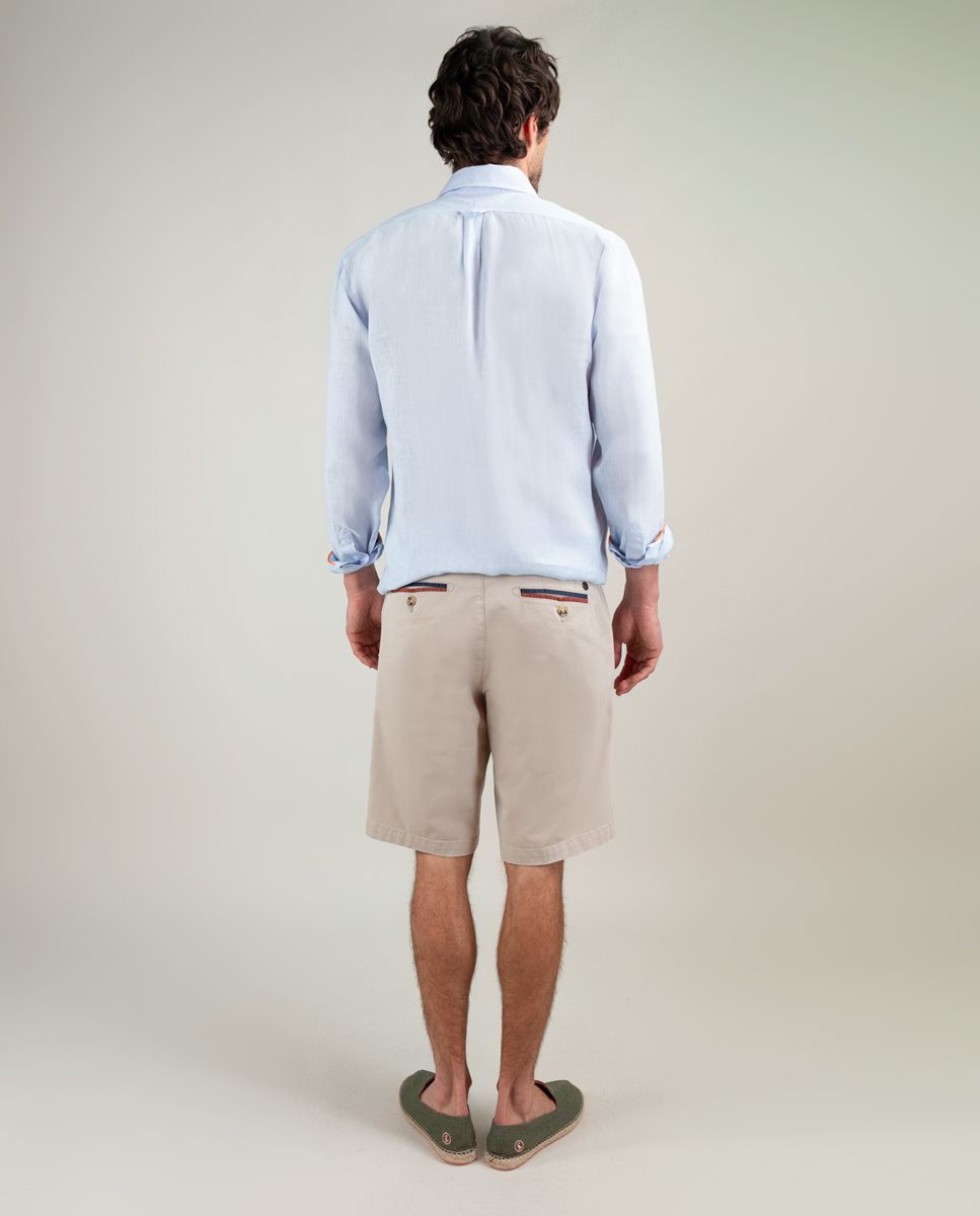 El Ganso® Chemise Lin Teint Sur Pièce Bleu Ciel