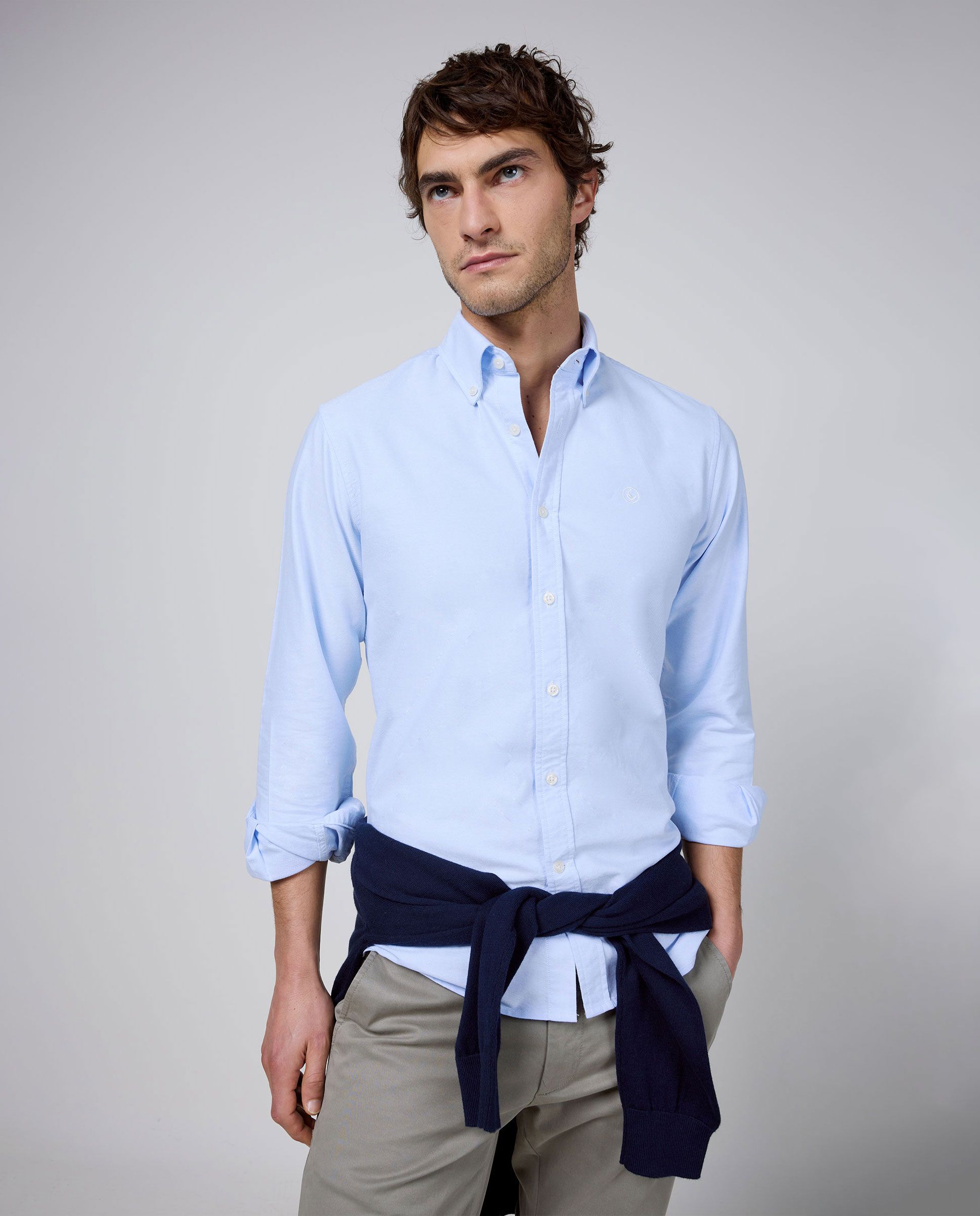 El Ganso® Camisa Oxford Liso Celeste