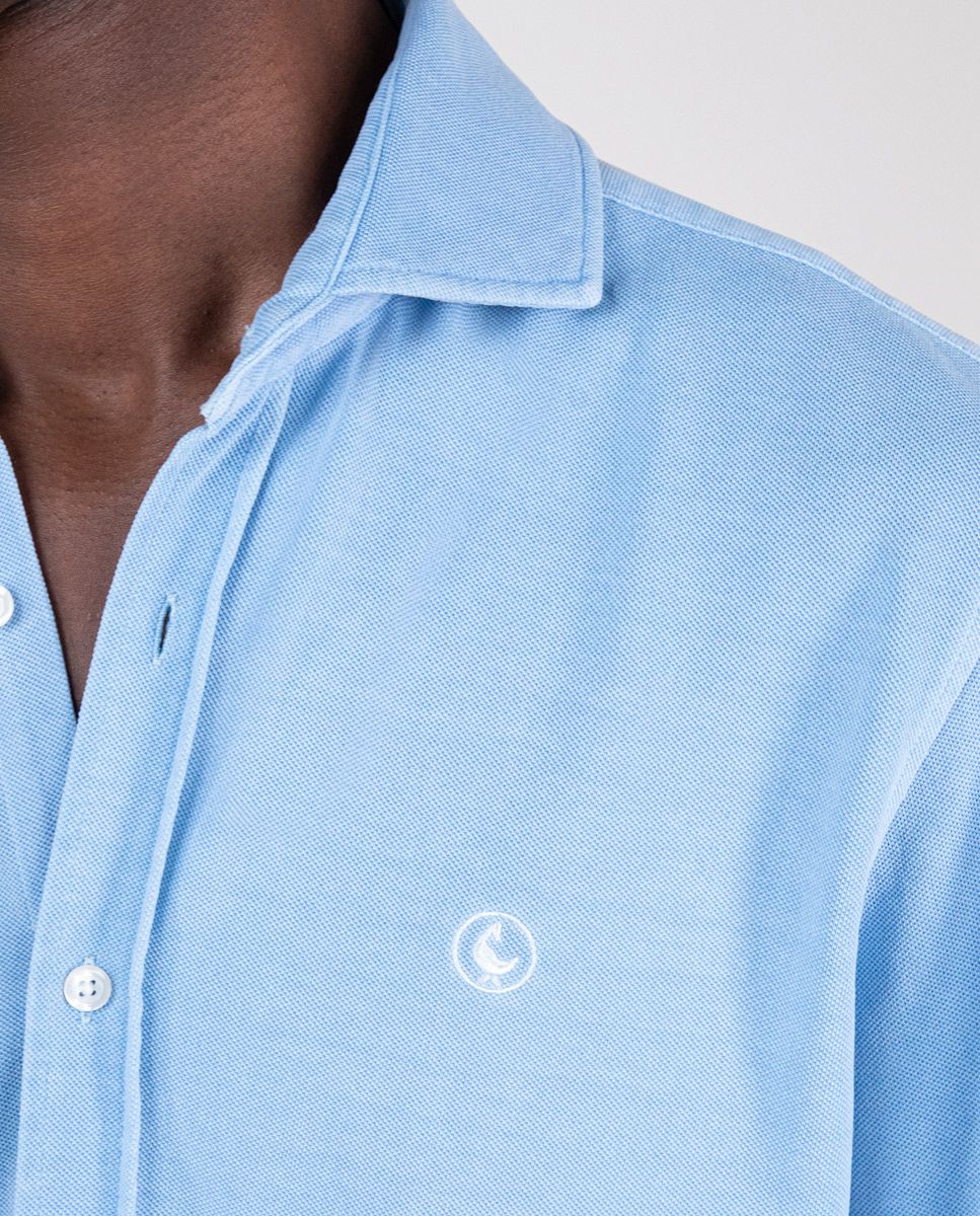 El Ganso® | Textured Weave Light Blue Garment Dyed Shirt