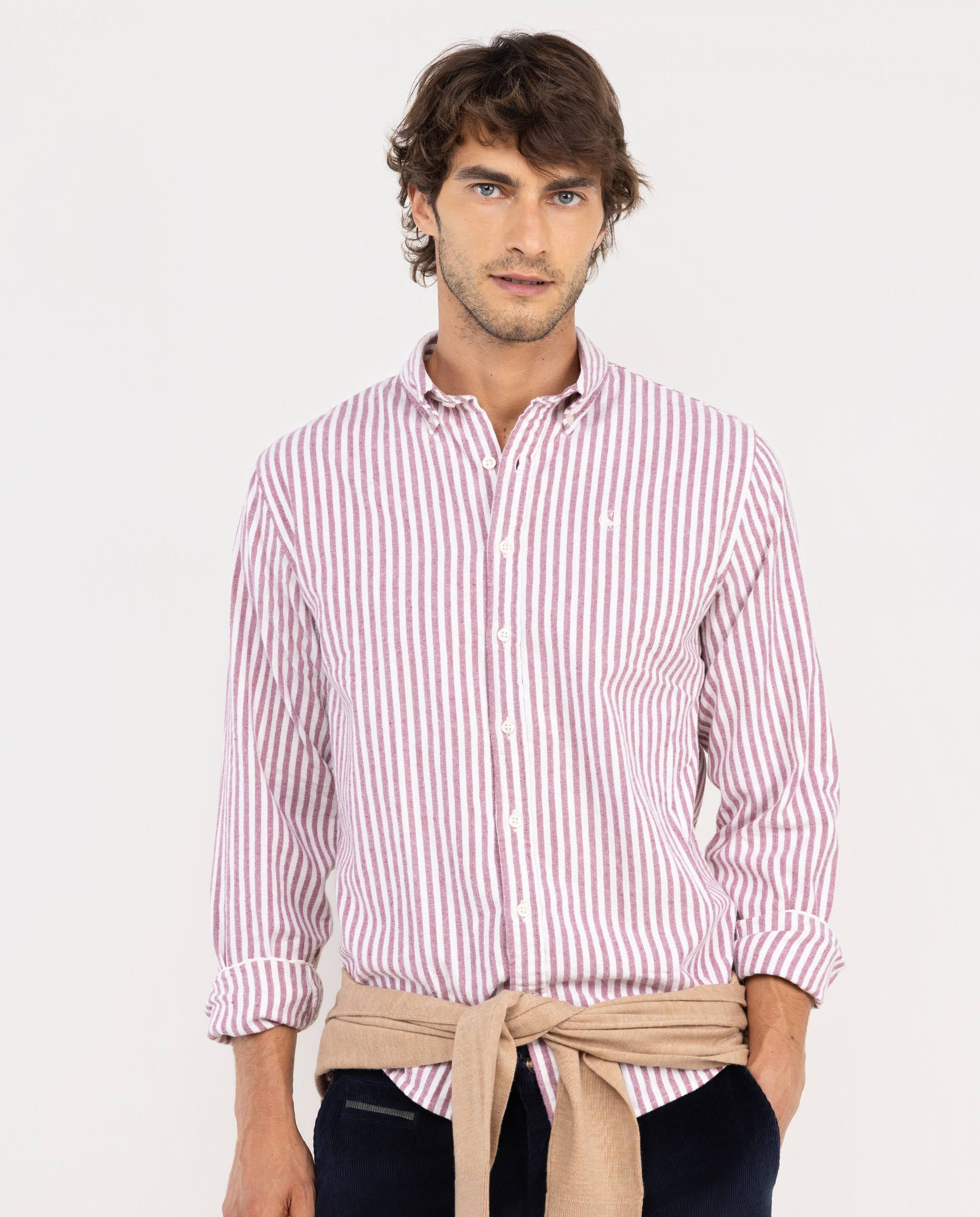 El Ganso® Camisa Franela Crudo Raya Kodak Roja