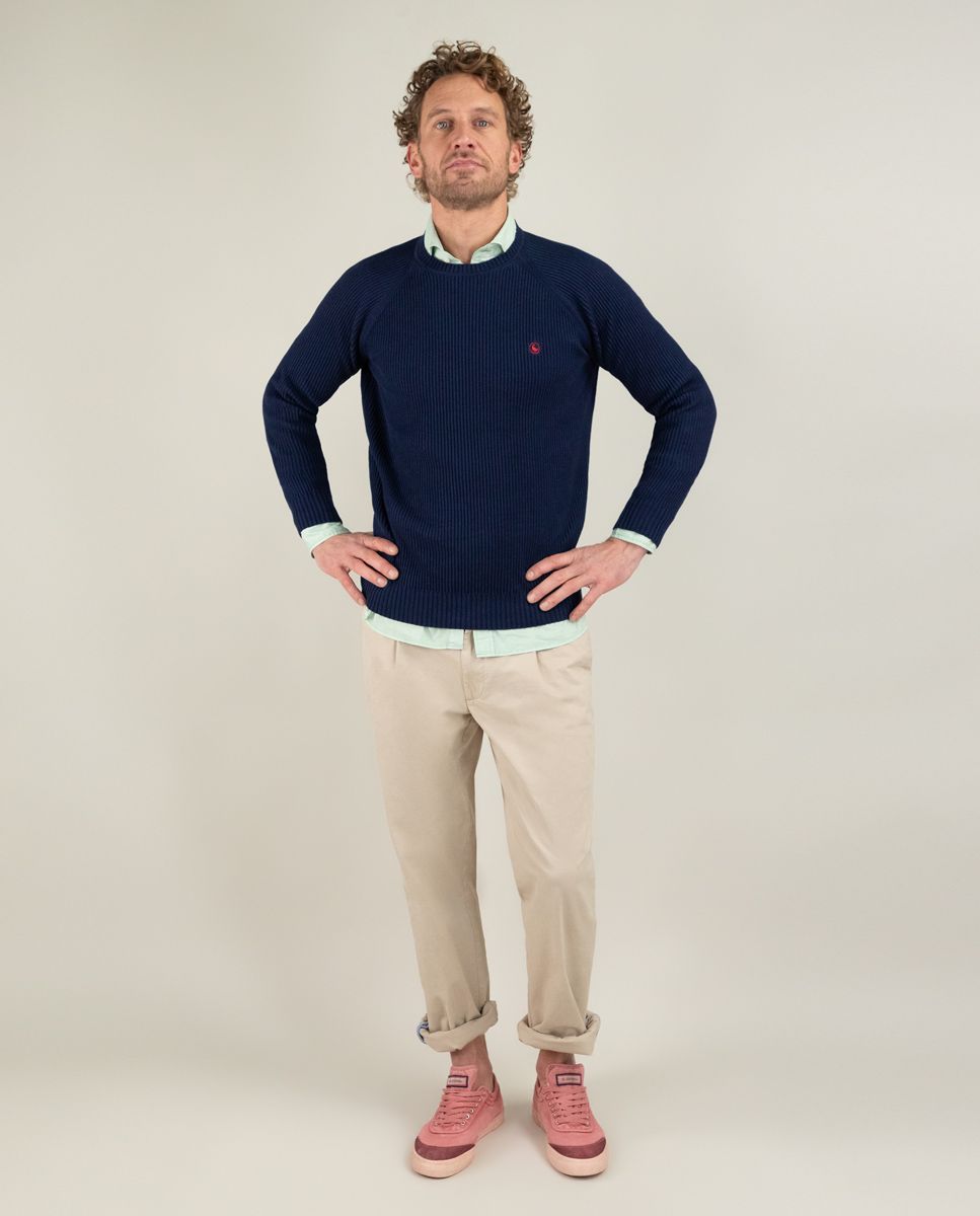 El Ganso® | Navy Fisherman s Rib Jumper
