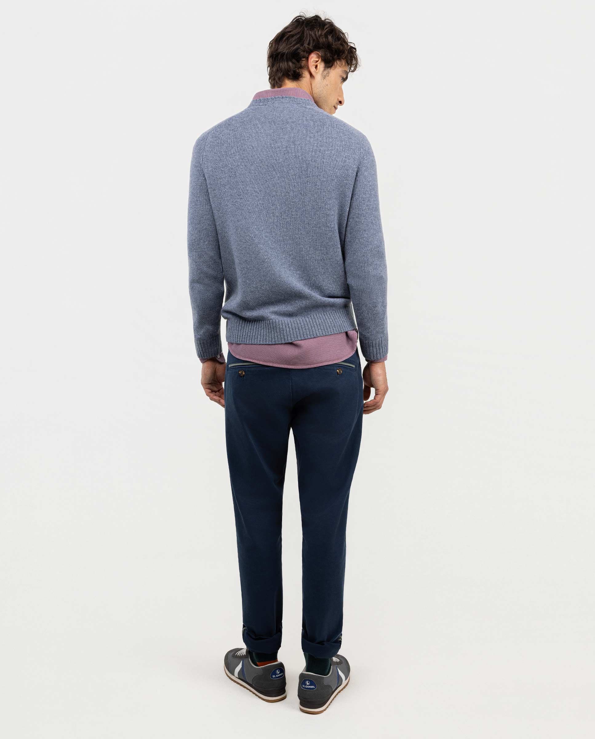 El Ganso® Jersey Merino Cuello Caja Gris