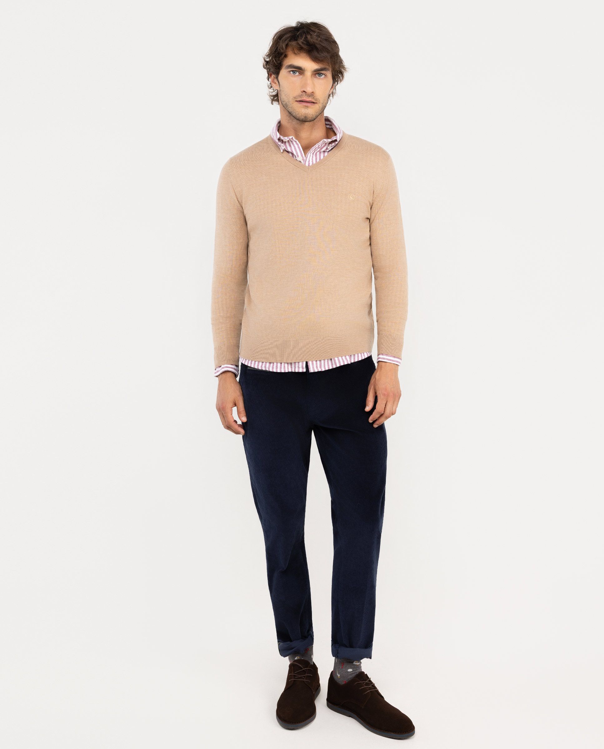 El Ganso® Jersey Cuello Pico Merino Beige