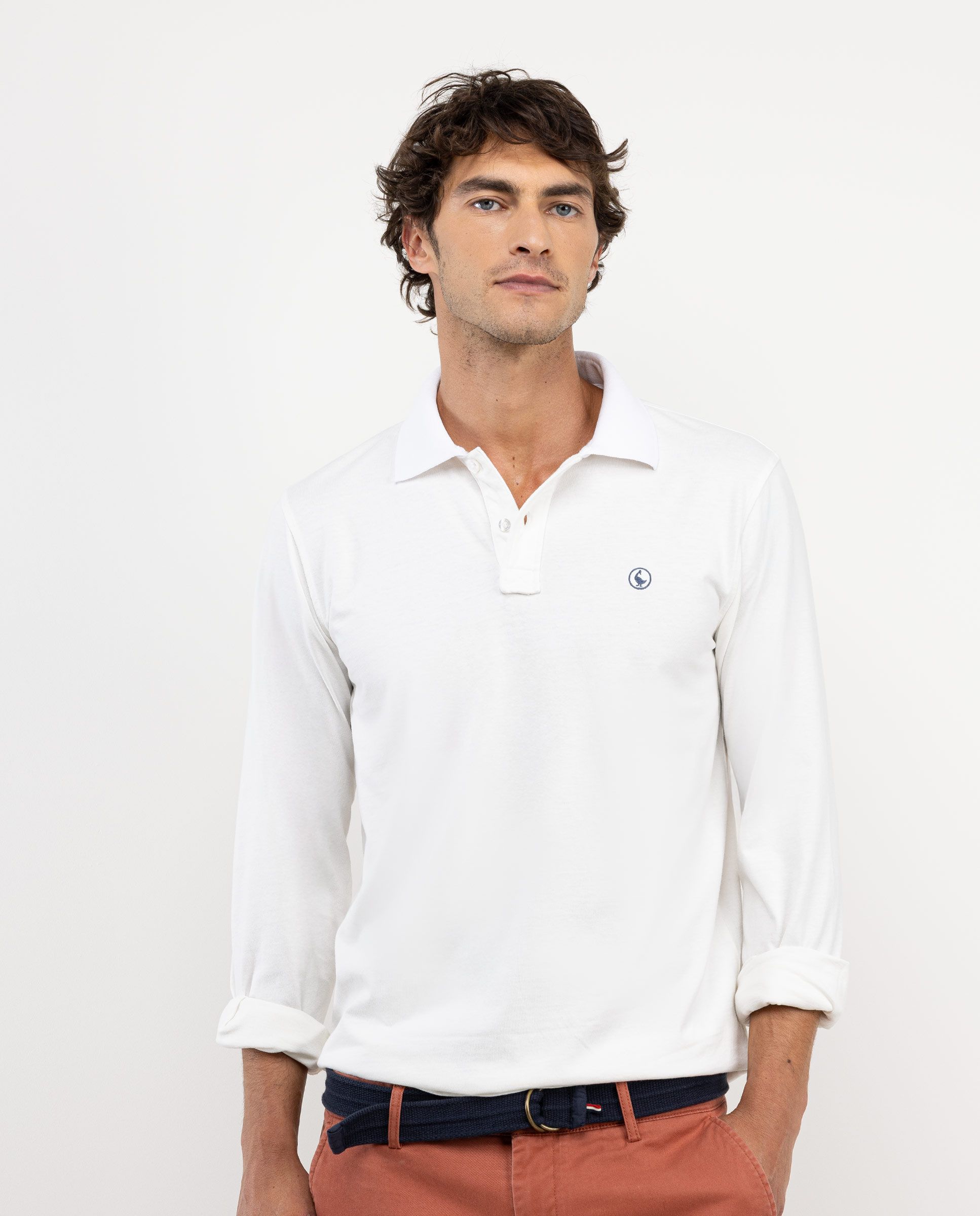 El Ganso® Polo Manches Longues Jersey Blanc