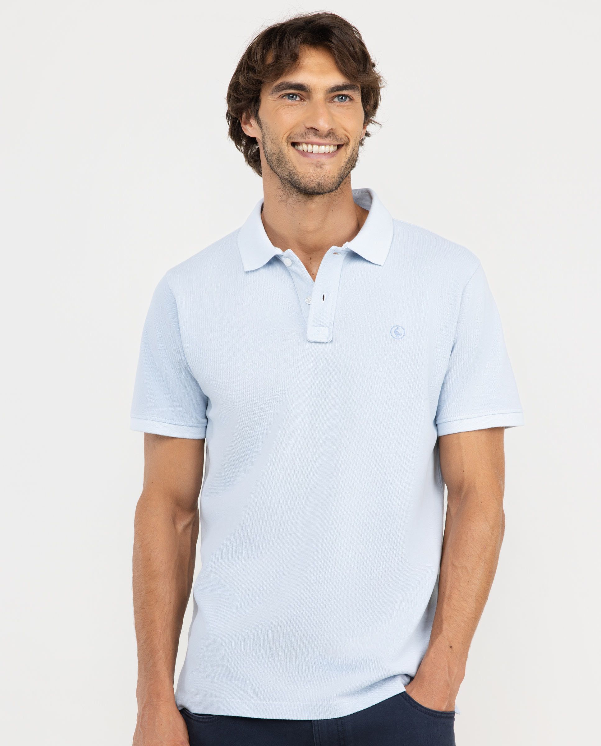 El Ganso® Polo Logo Bordado Celeste