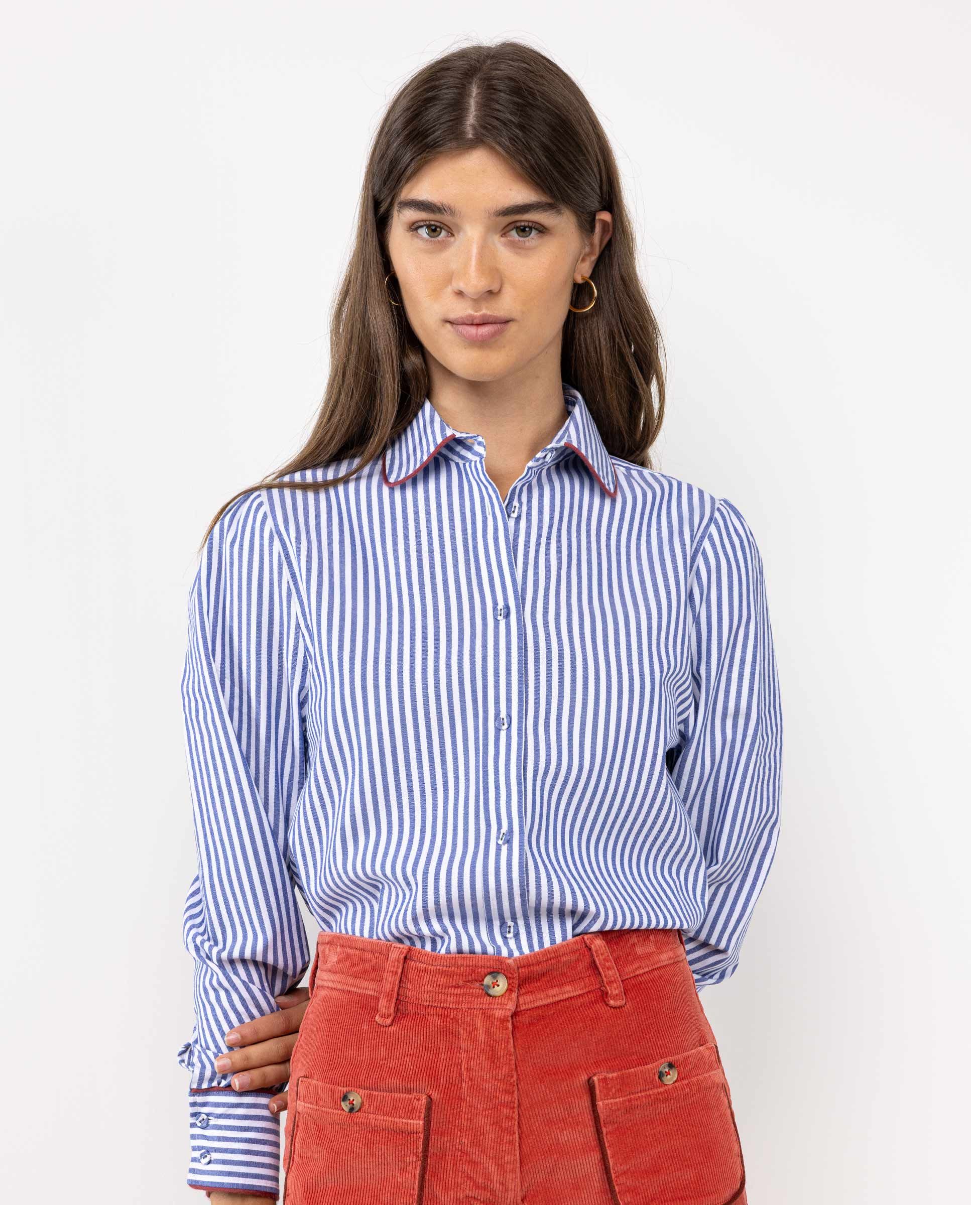 El Ganso® Camisa Pinpoint Raya Yale Azul